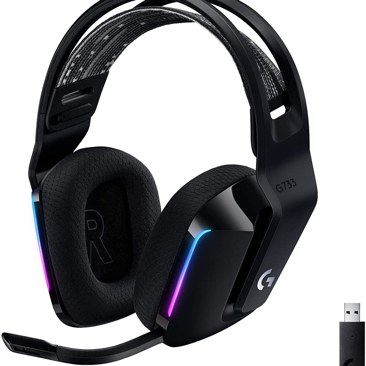 Logitech G733 Lightspeed Wireless RGB Gaming Headset – Black – DokanTech