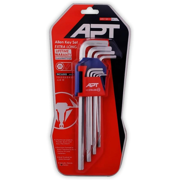 APT Extra Long Allen Key Flat Head Set (1.5-10mm), 9-Piece – DokanTech