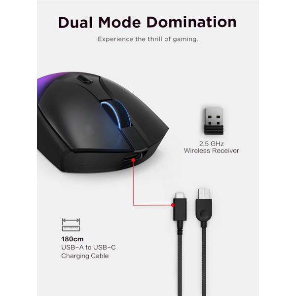Legion M410 Wireless Gaming Mouse – RGB, Rechargeable, 6 Btns – DokanTech
